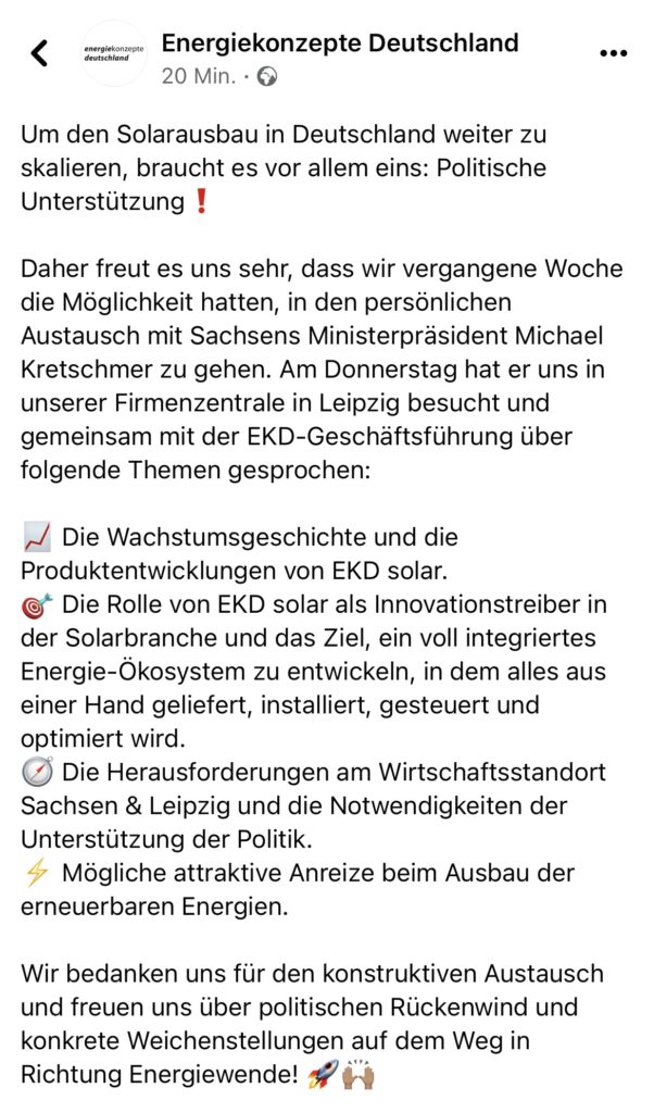 "Schmalzveröffentlichung" der EKD Solar Deutschland- Veröffentlicht ...